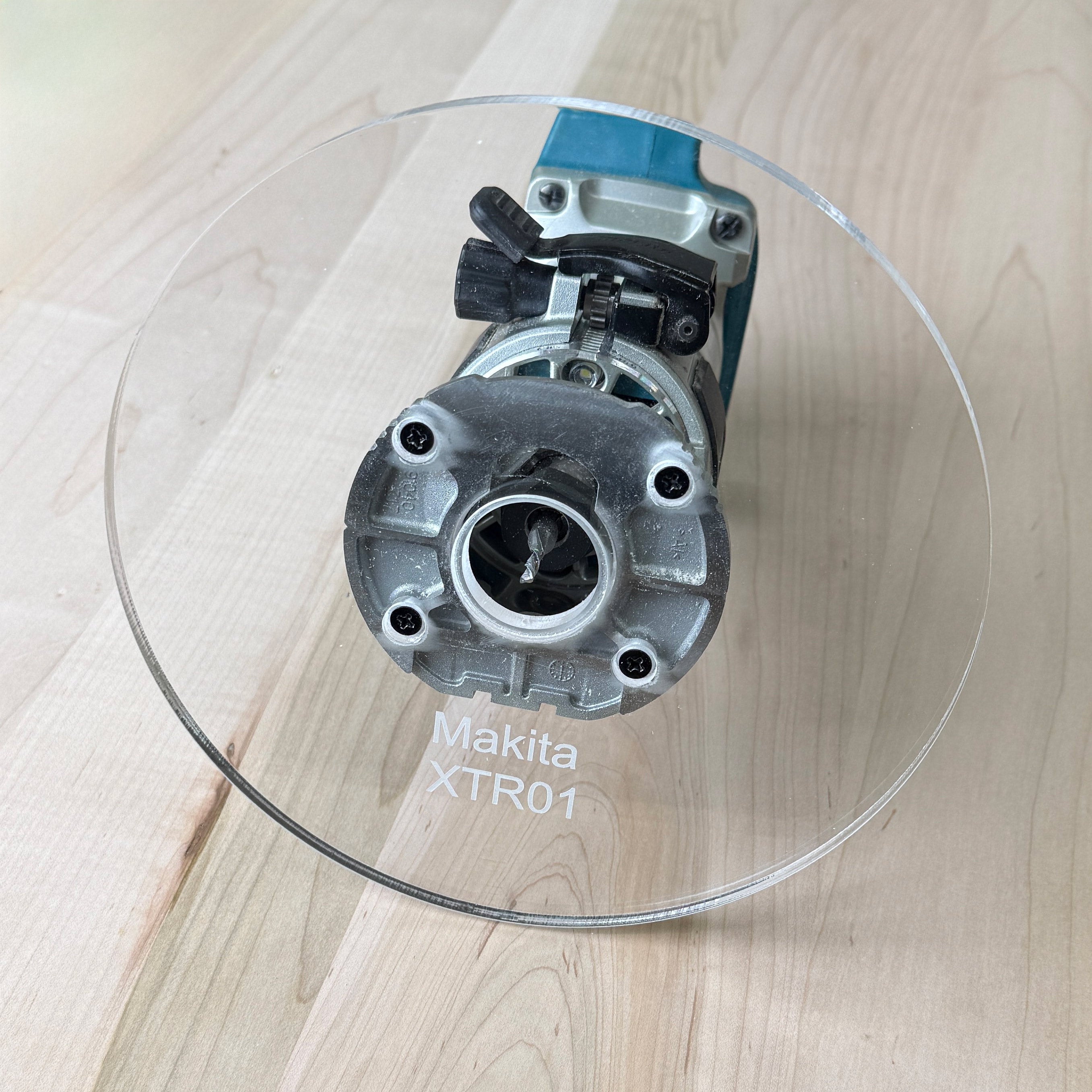 8 inch Round Acrylic Router Base Plate - fits Makita RT0701C, XTR01Z a